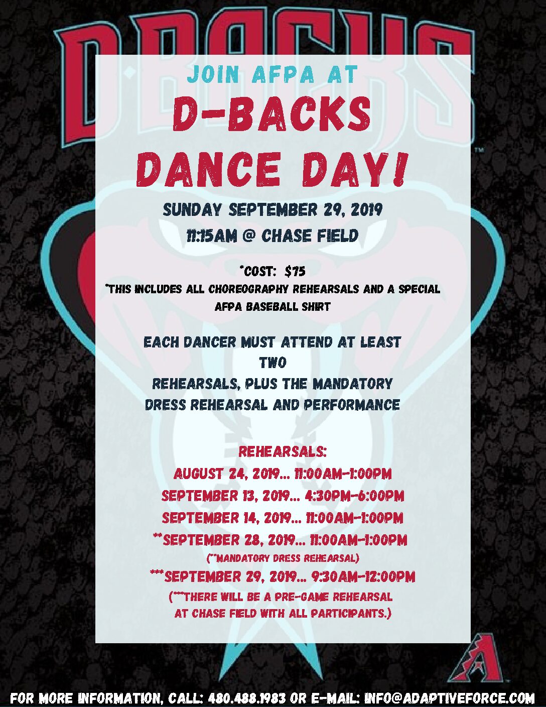 D-Backs Dance Day Flier | Dance Studio Cave Creek